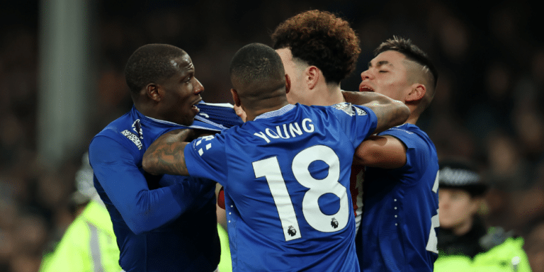 Three red cards shown at full-time in Merseyside Derby