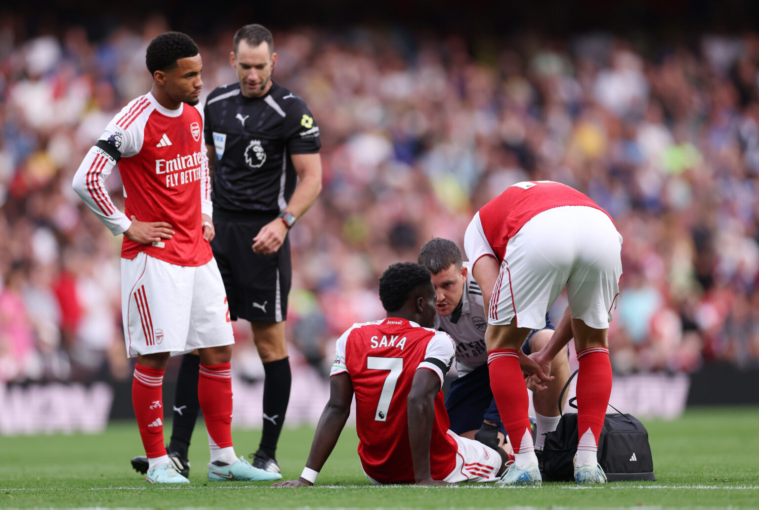 The fixtures injured Arsenal winger Saka is set to miss