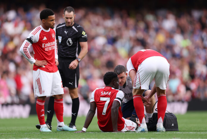 The fixtures injured Arsenal winger Saka is set to miss